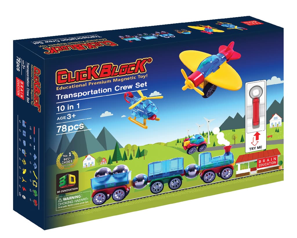 Click Block, Magnet educational toy X-bar Transportation | tradekorea