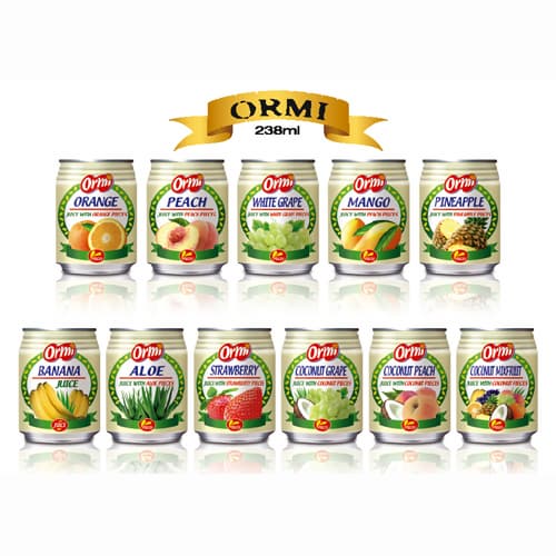 Ormi Brand 238ml canned fruit juice drink | tradekorea