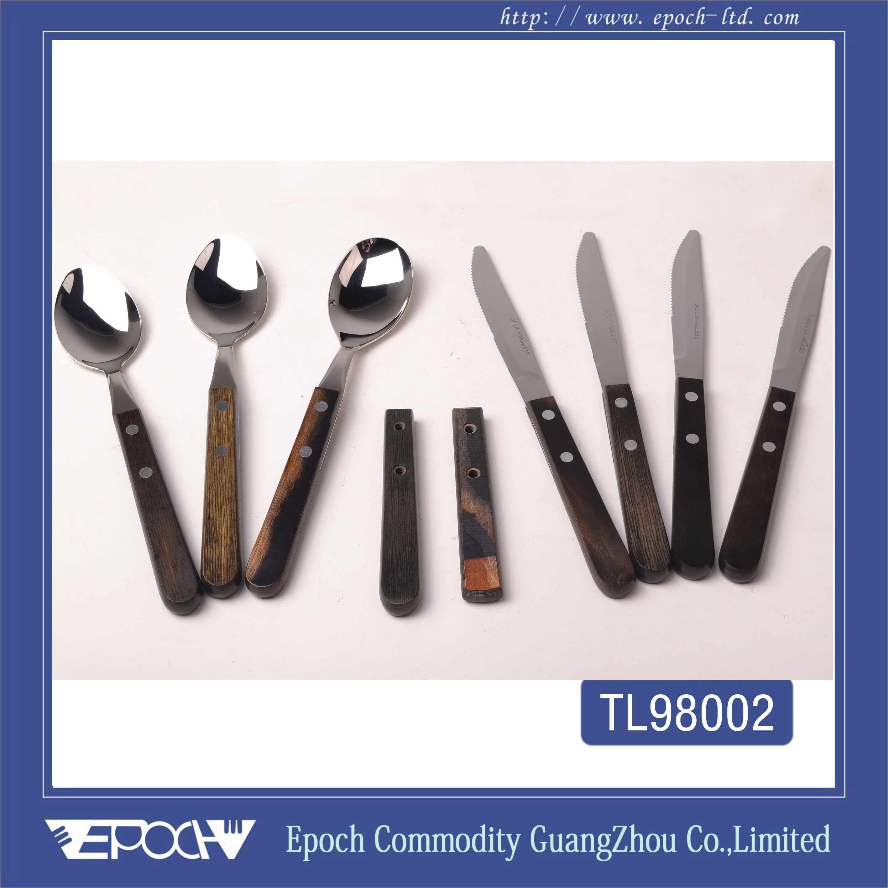 Solid wood handle cutlery set | tradekorea