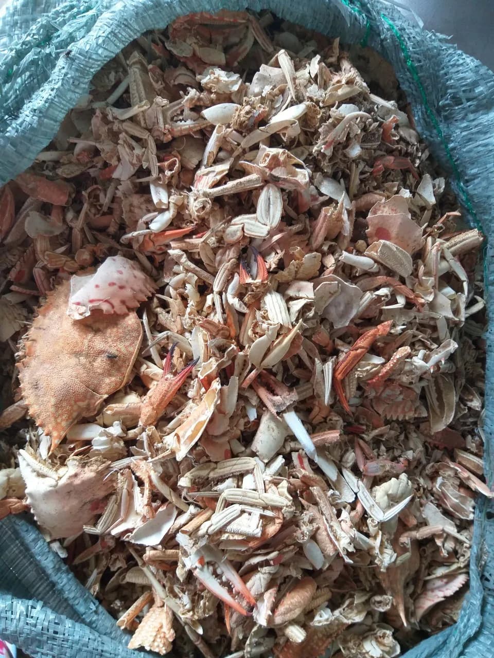 Dried crab shell meal for animal feed additive and fertilizer ...