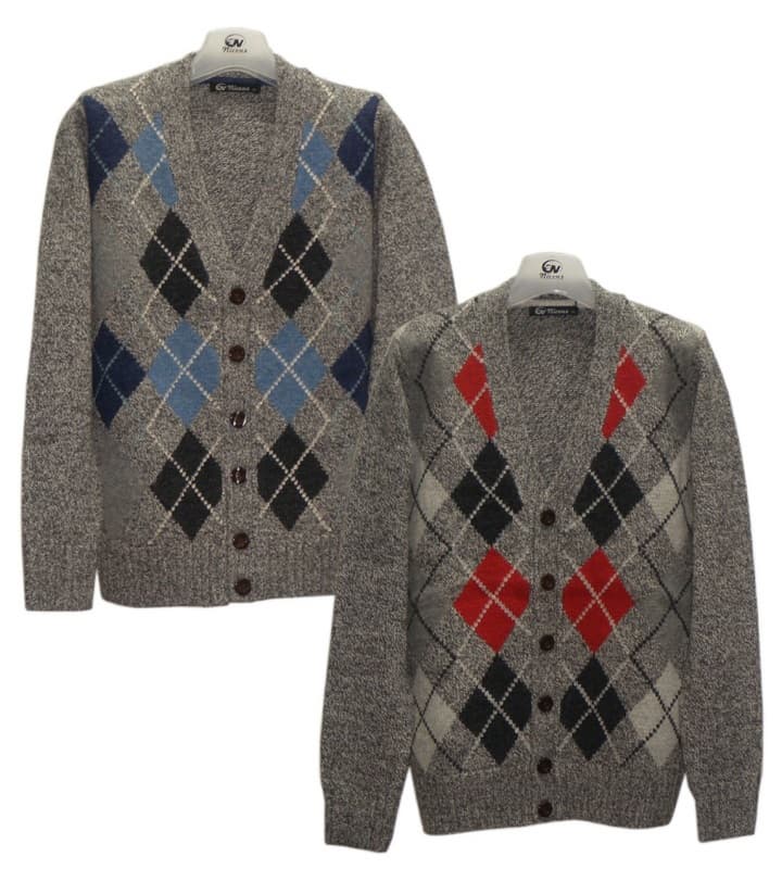 Woman pattern cardigan with diamond knit | tradekorea