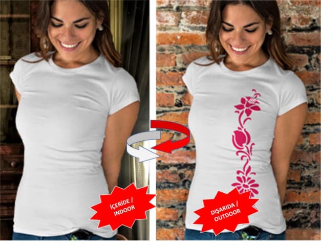 Invisible Patterned Women's Clothing T-Shirt | tradekorea