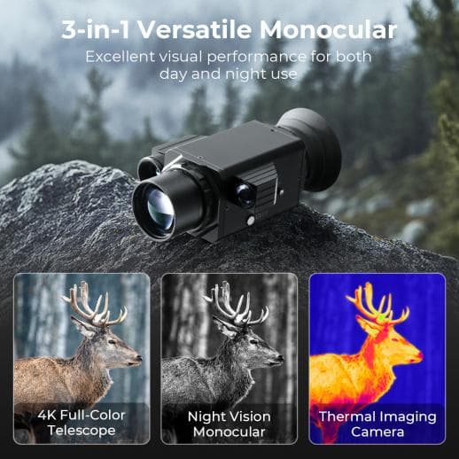 Full Spectrum 4K Thermal Night Vision Monocular Infrared 60Hz Frame ...