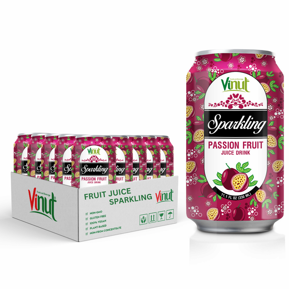 Free Sample - 330ml Passion Fruit Juice Sparkling Water Can - Wholesale ...