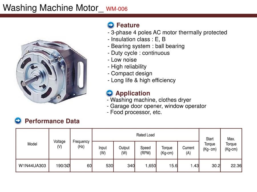 Washing Machine Motor | tradekorea