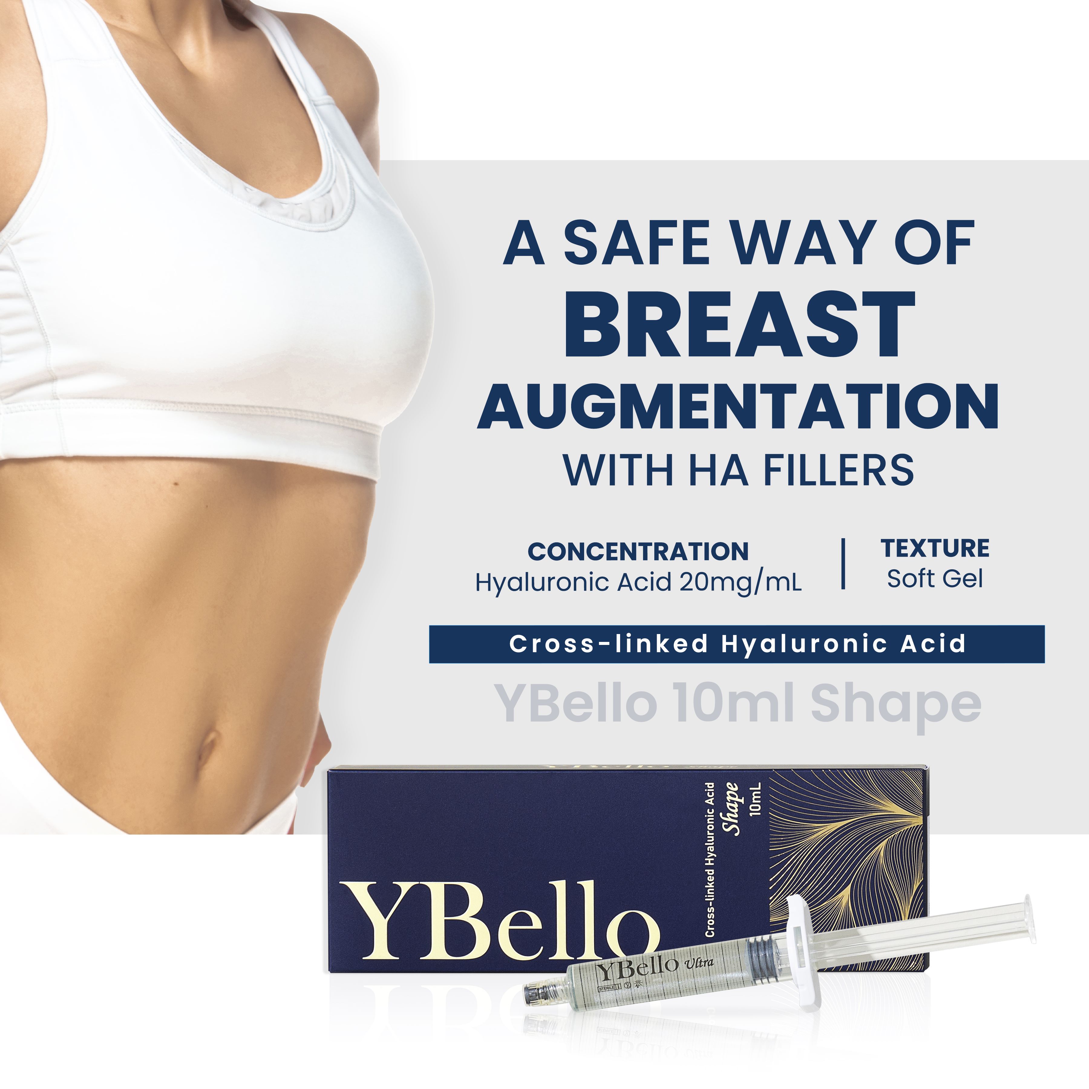 YBello 10 mL Hyaluronic Acid Body Filler for Breast and Buttock ...