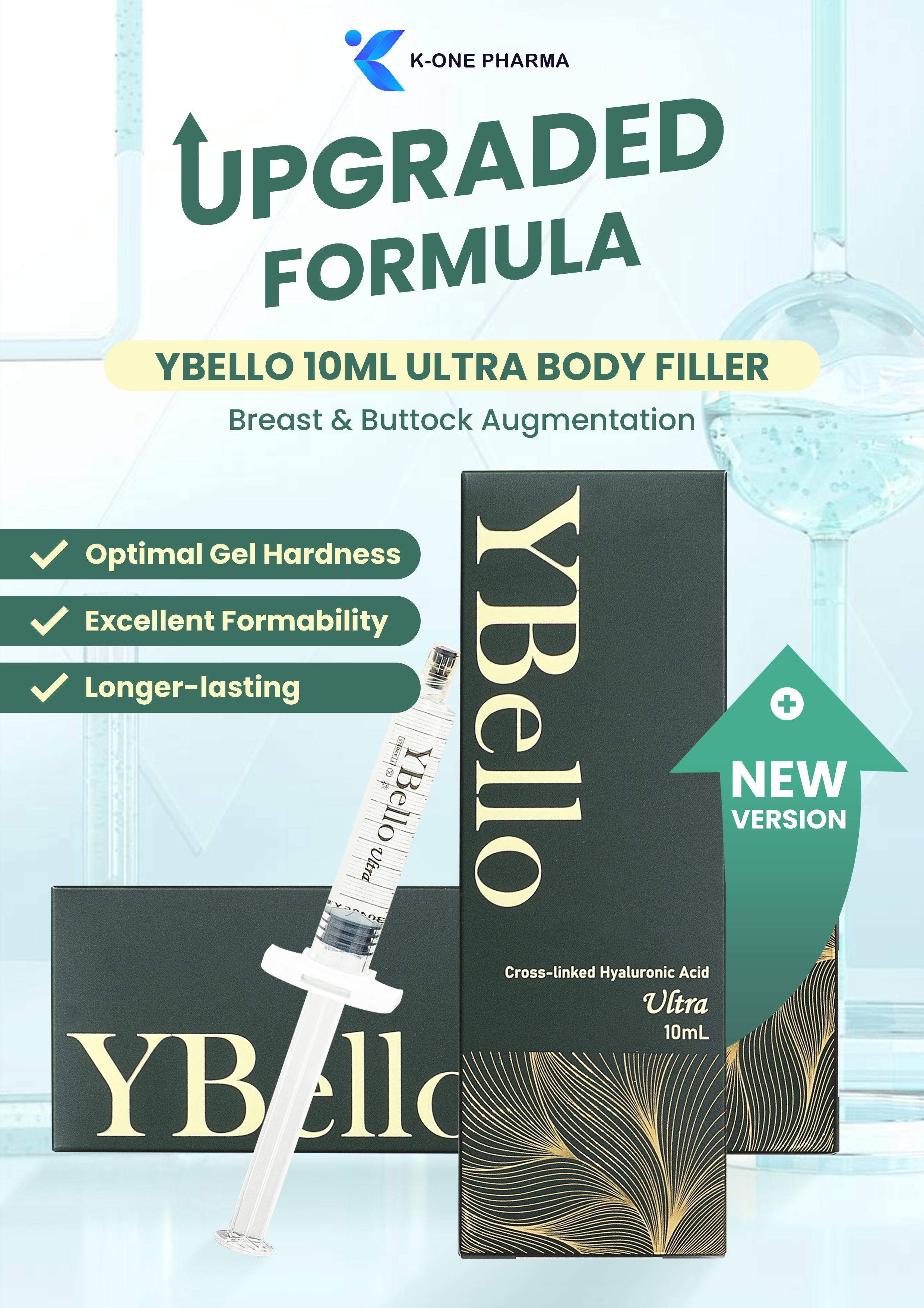 YBello 10 mL Hyaluronic Acid Body Filler for Breast and Buttock ...