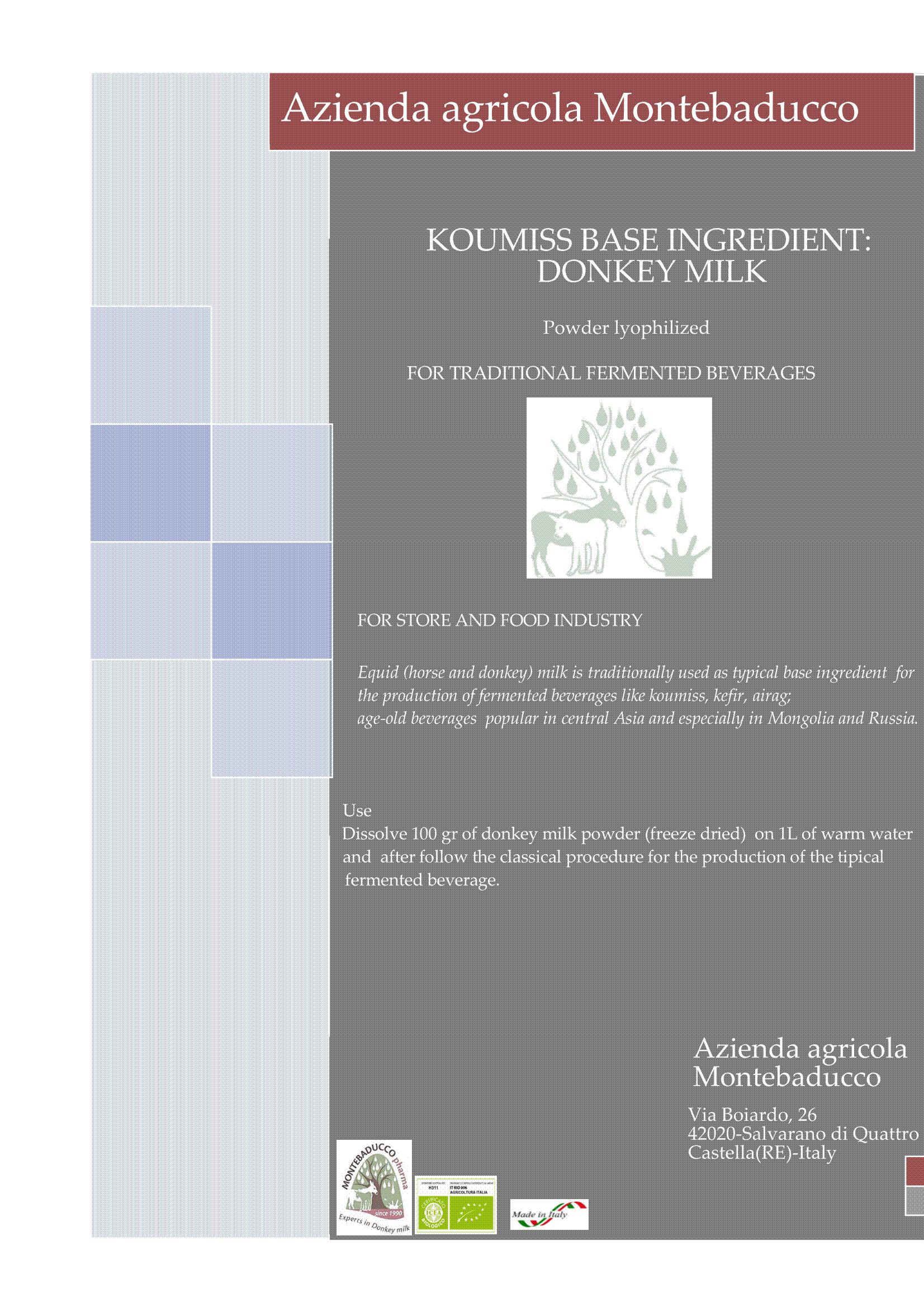KOUMISS TRADITIONAL BASE INGREDIENT- DONKEY MILK | tradekorea
