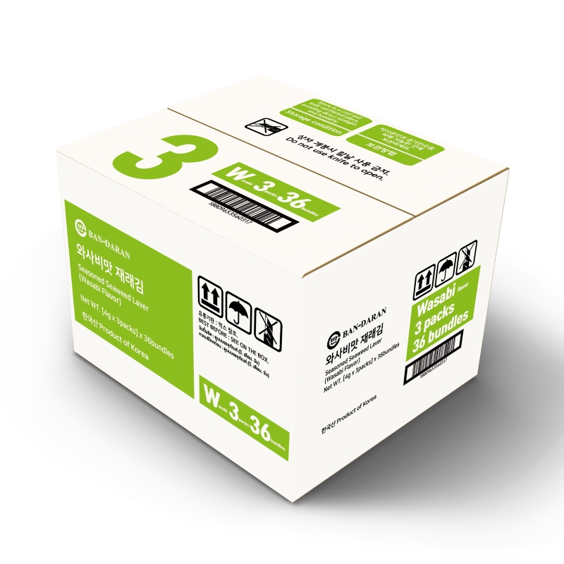 BANDARAN BRAND SEASONED SEAWEED LAVER (WASABI FLAVOR) 4g | tradekorea