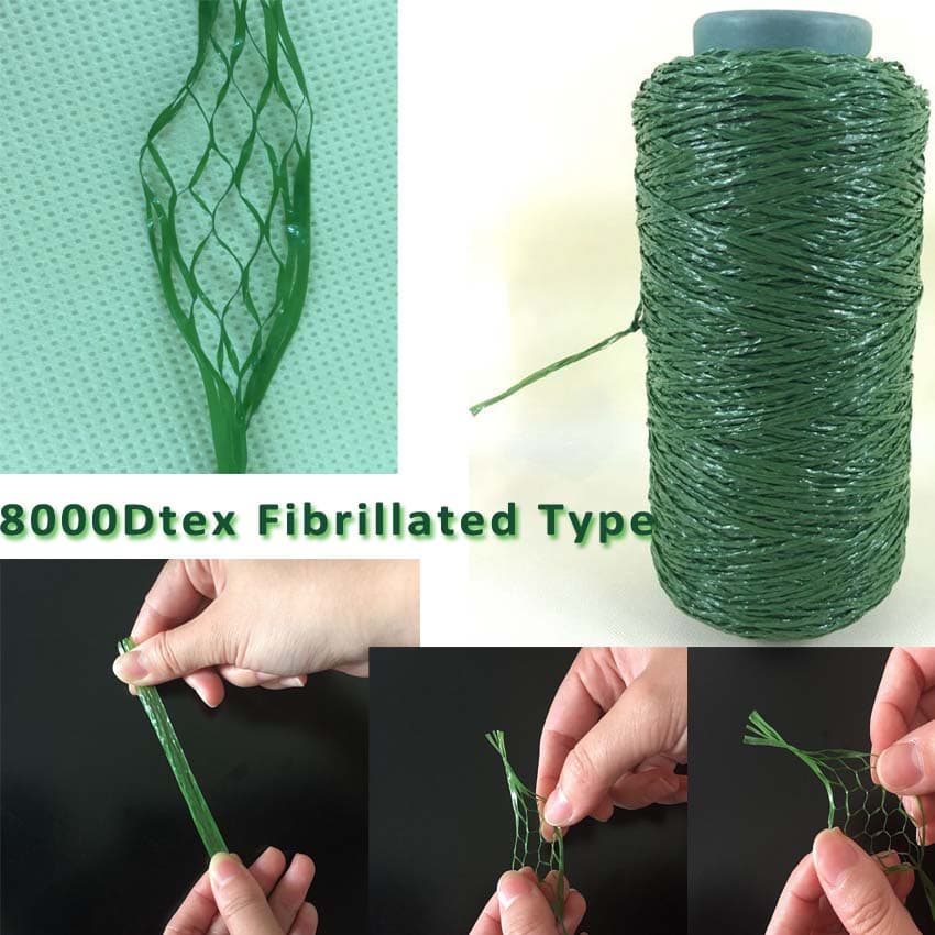 8000dtex fibrilated type synthetic artificial grass yarn | tradekorea